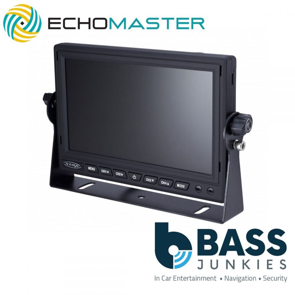 Echomaster MON-7044 7" Car Quad Input Dash Mount Monitor Screen