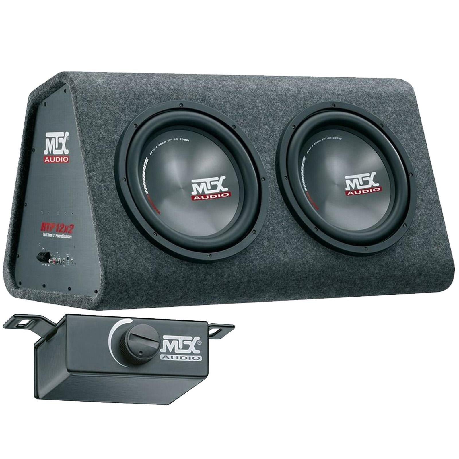 MTX RTP12X2 - 1080 Watts Road Thunder Dual 12" Powered Bass Box Enclos