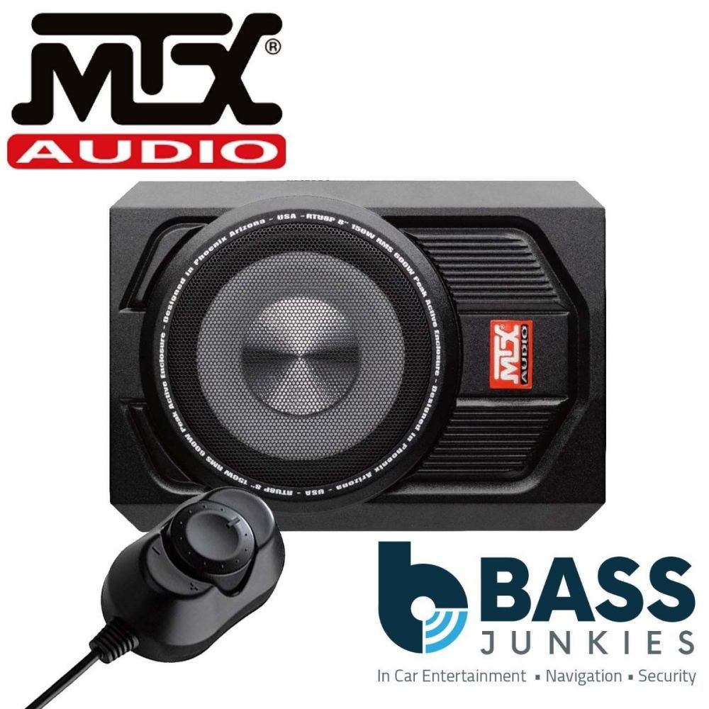 MTX RTU8P - 600 Watts 8" Active Amplified Car Under Seat Slim Fit ...